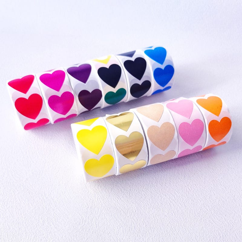 Gold Heart Stickers - Etsy