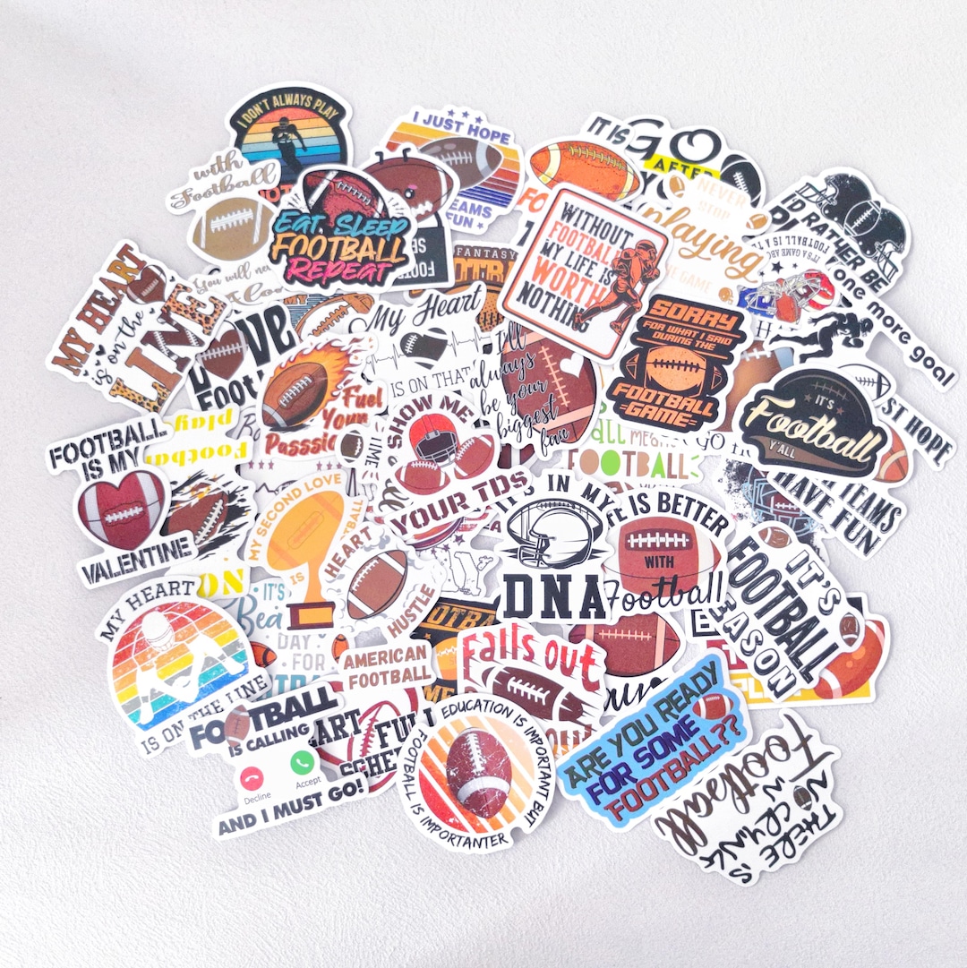 Retro Football Stickers: Hand-drawn Waterproof Decals (50 Pc) - Etsy