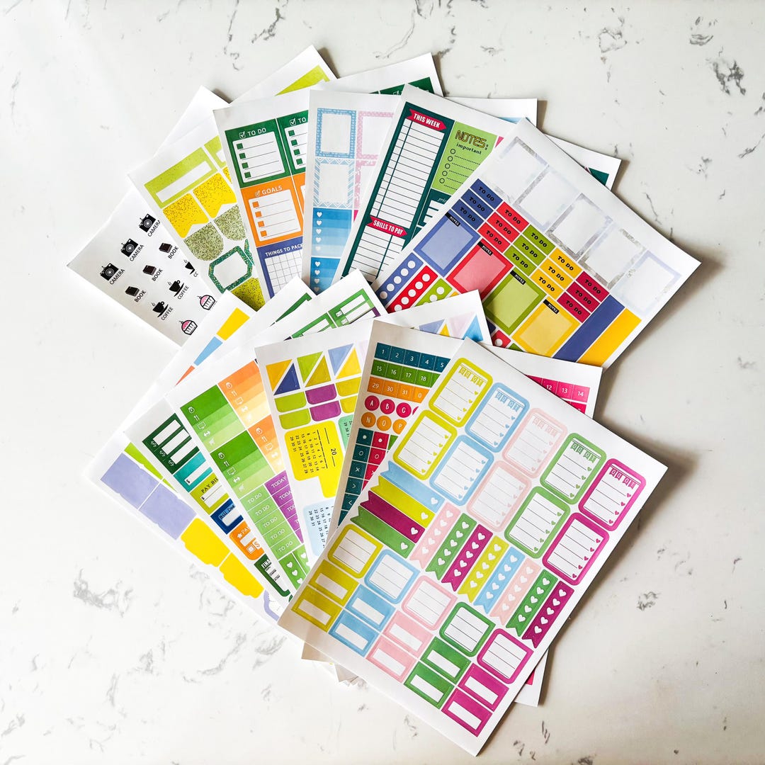 Planner Stickers: Vibrant Task & Reminder Labels for Organization - Etsy