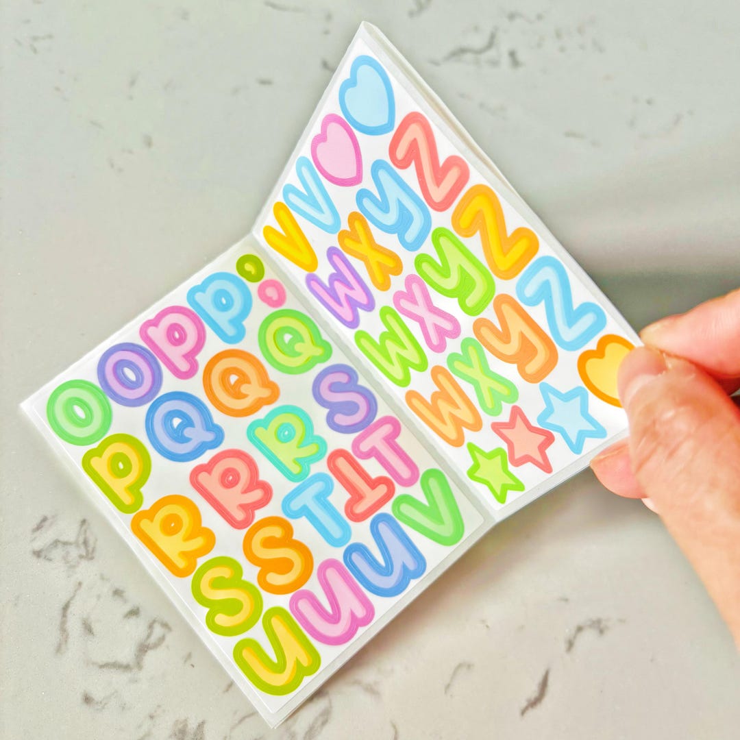 Colorful Alphabet Stickers: Waterproof Vinyl Letters for Crafts - Etsy