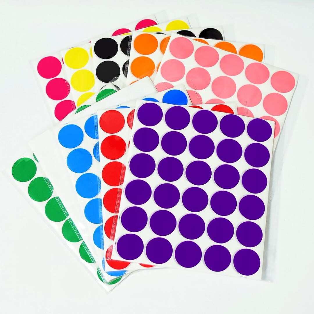 Colored Dot Labels: 1-inch Round Stickers for Crafts & Organization - Etsy