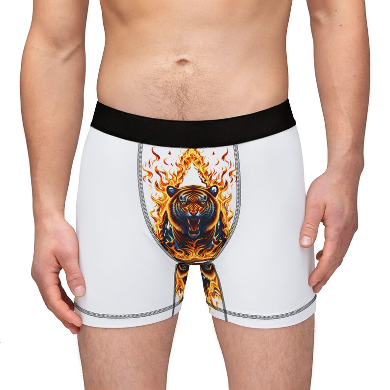 Tiger Boxers Animal Print Underwear Tiger Lover Gift Fire Triangle Tiger Boxers Animal Print Underwear Tiger Lover Gift Fire Triangle