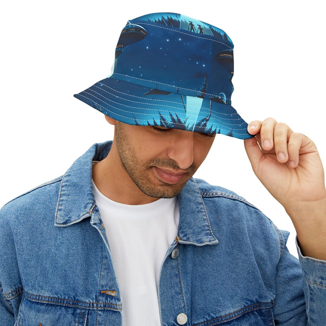 Alien Bucket Hat, UFO Alien Lover Cap, Sci-fi Space Ship Headwear ...