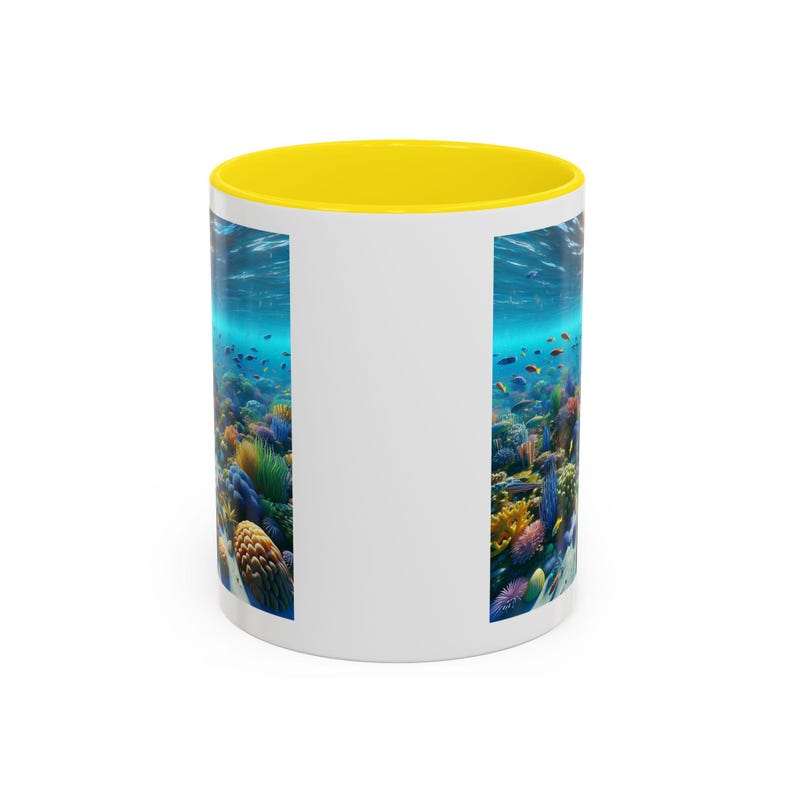 Mug, Underwater Sea Creatures Design, Fish Coffee Cup, Marine Life Tea ...