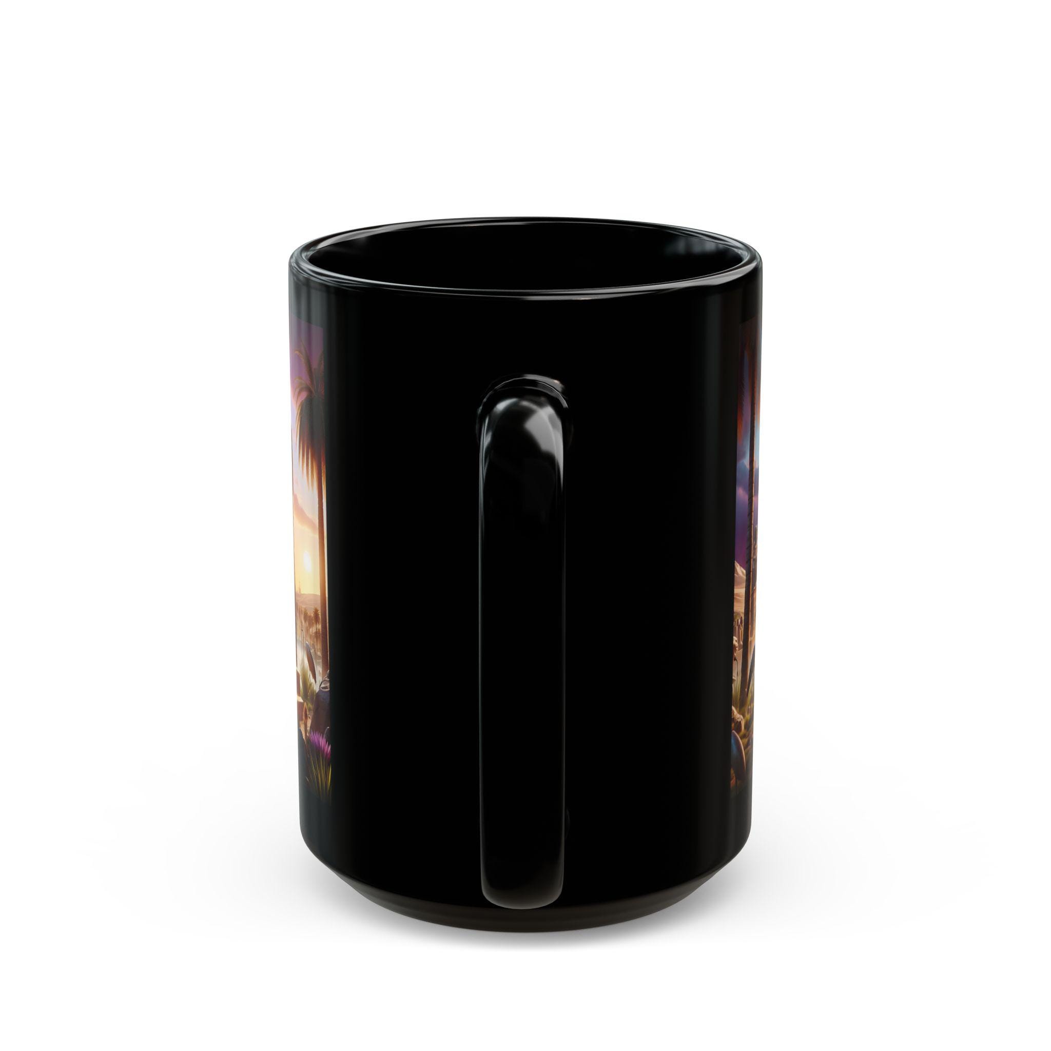 Egyptian Pharaoh Statue Black Mug, Ancient Egypt Coffee Cup, Egyptian ...