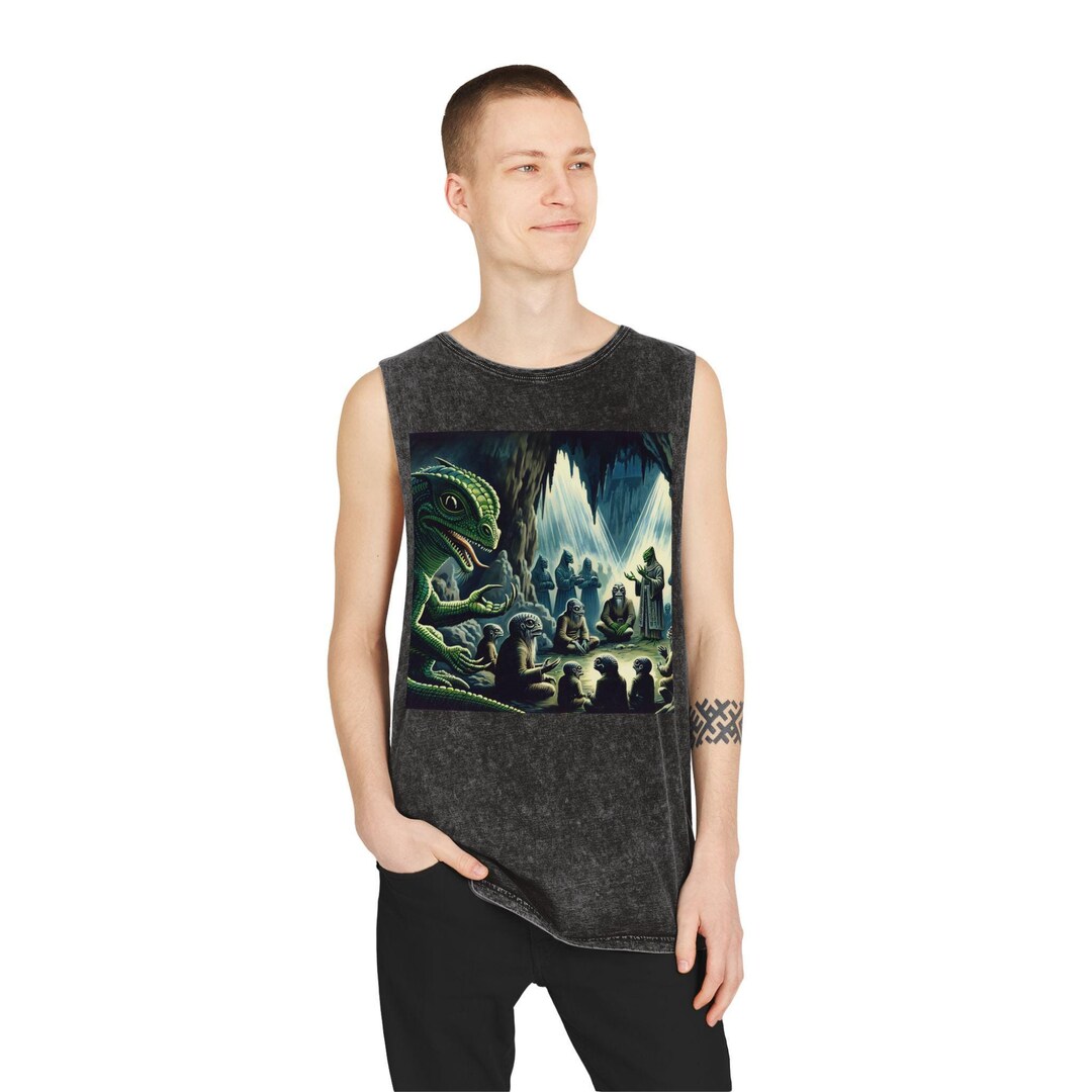 Reptilian Aliens Tank Top, Extraterrestrial Stonewash Shirt, Alien ...