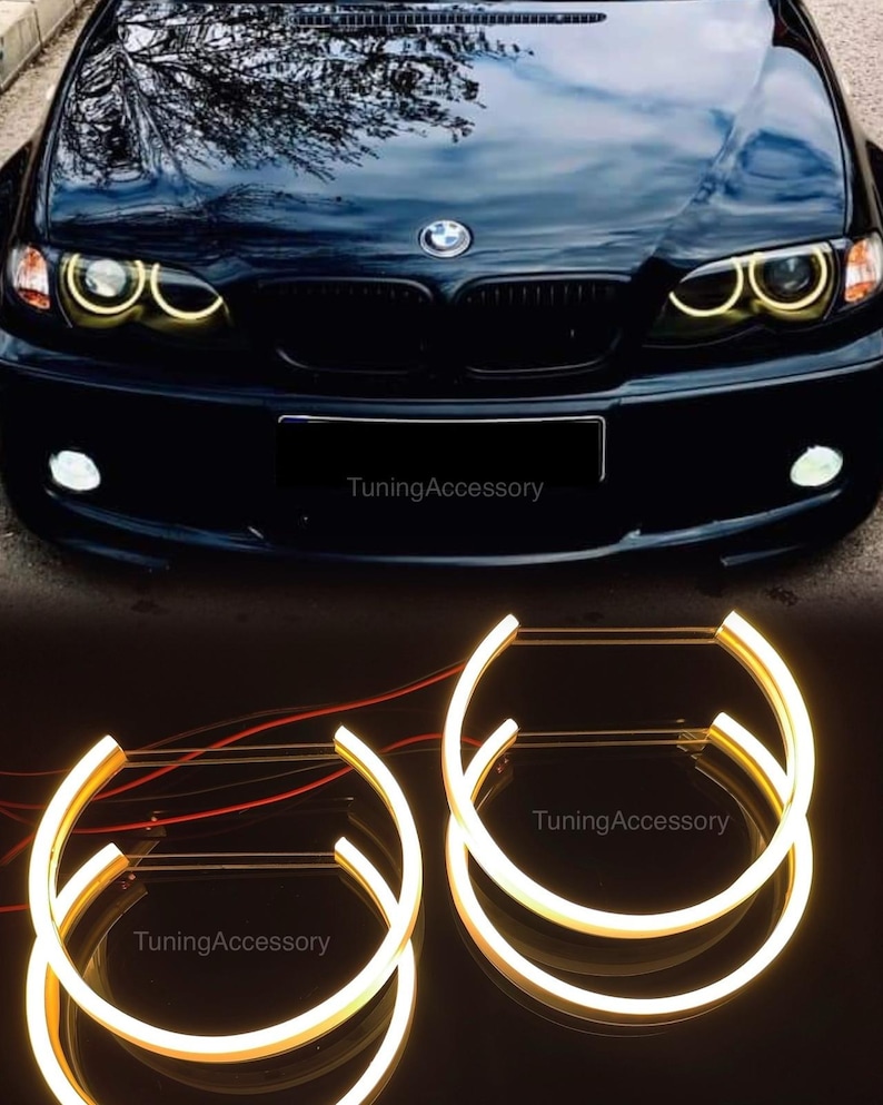 BMW 3 Series E46 Facelift Angel Eyes New Led Yellow - Etsy
