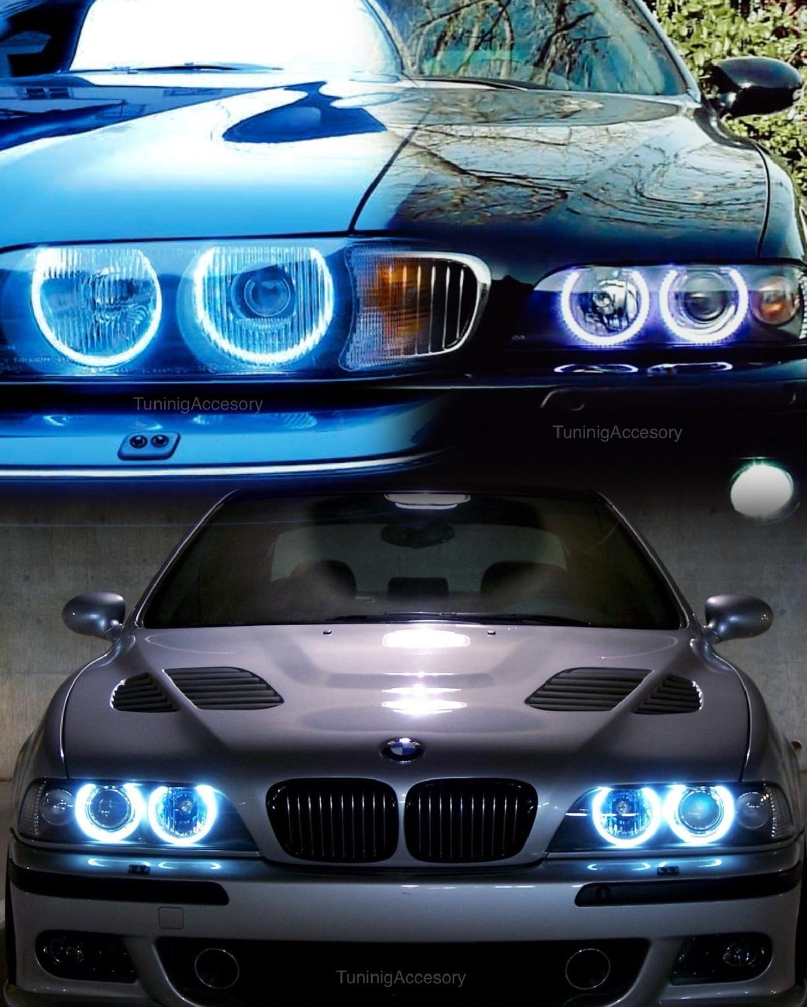 BMW 5 Series E39 Angel Eyes New Led Blue - Etsy