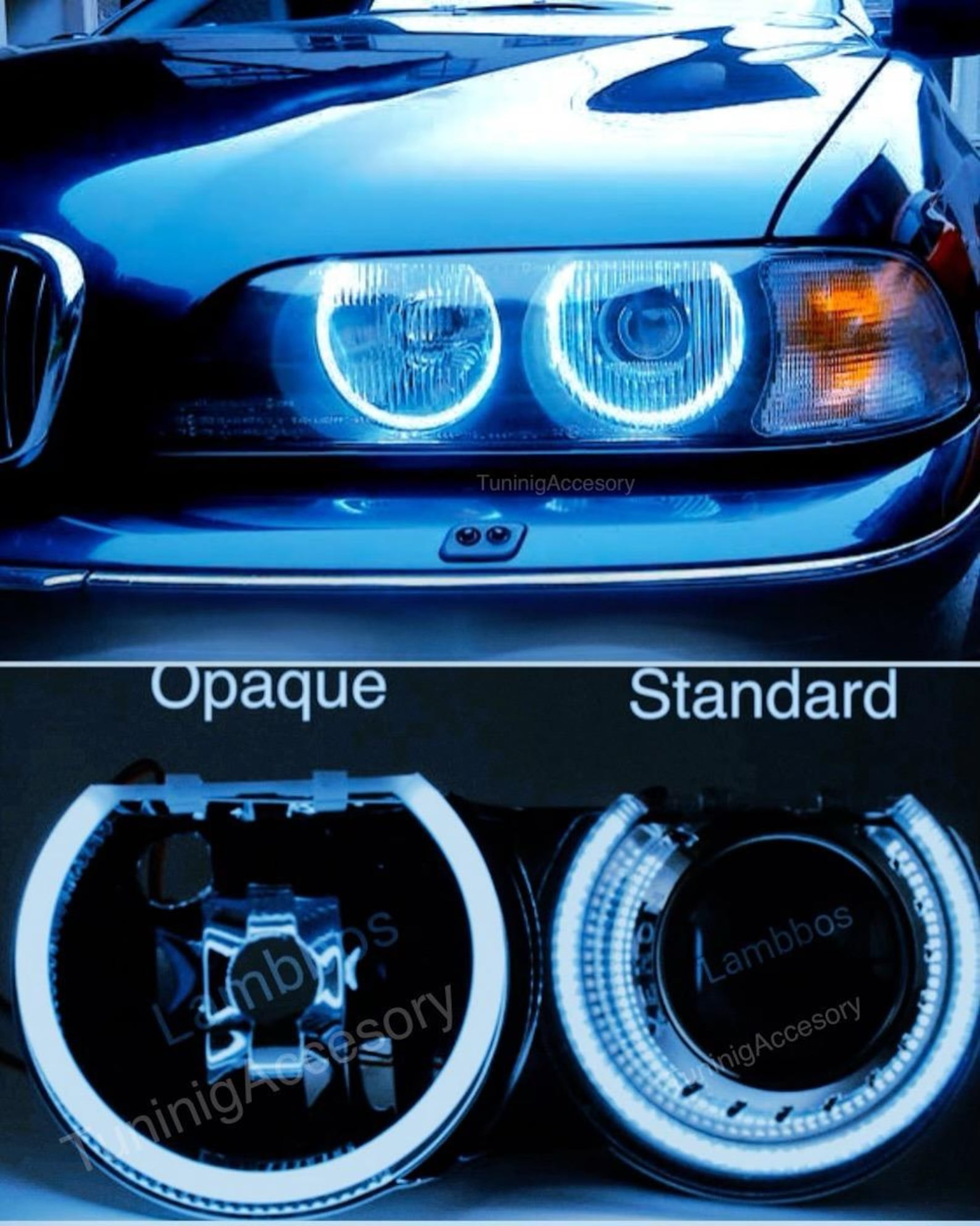 BMW 5 Series E39 Angel Eyes New Led Blue - Etsy