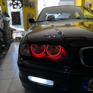 BMW E46 Angel Eyes Red New Cotton Led - Etsy