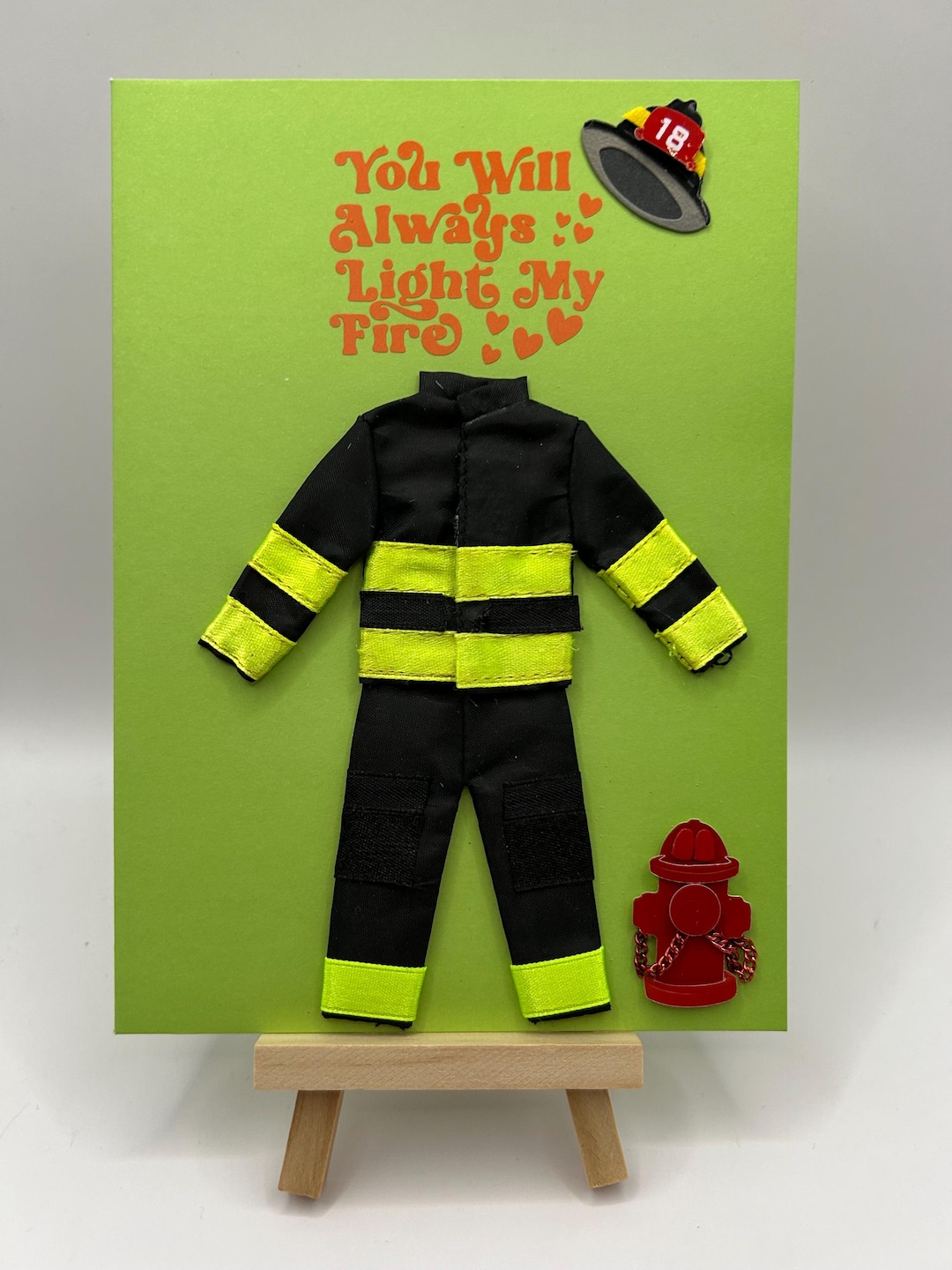 One-of-a-kind Firefighter Love Card – Handmade 5x7 Greeting Card - Etsy