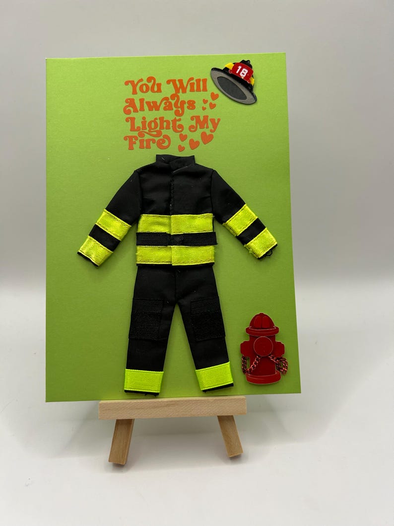 One-of-a-kind Firefighter Love Card – Handmade 5x7 Greeting Card - Etsy
