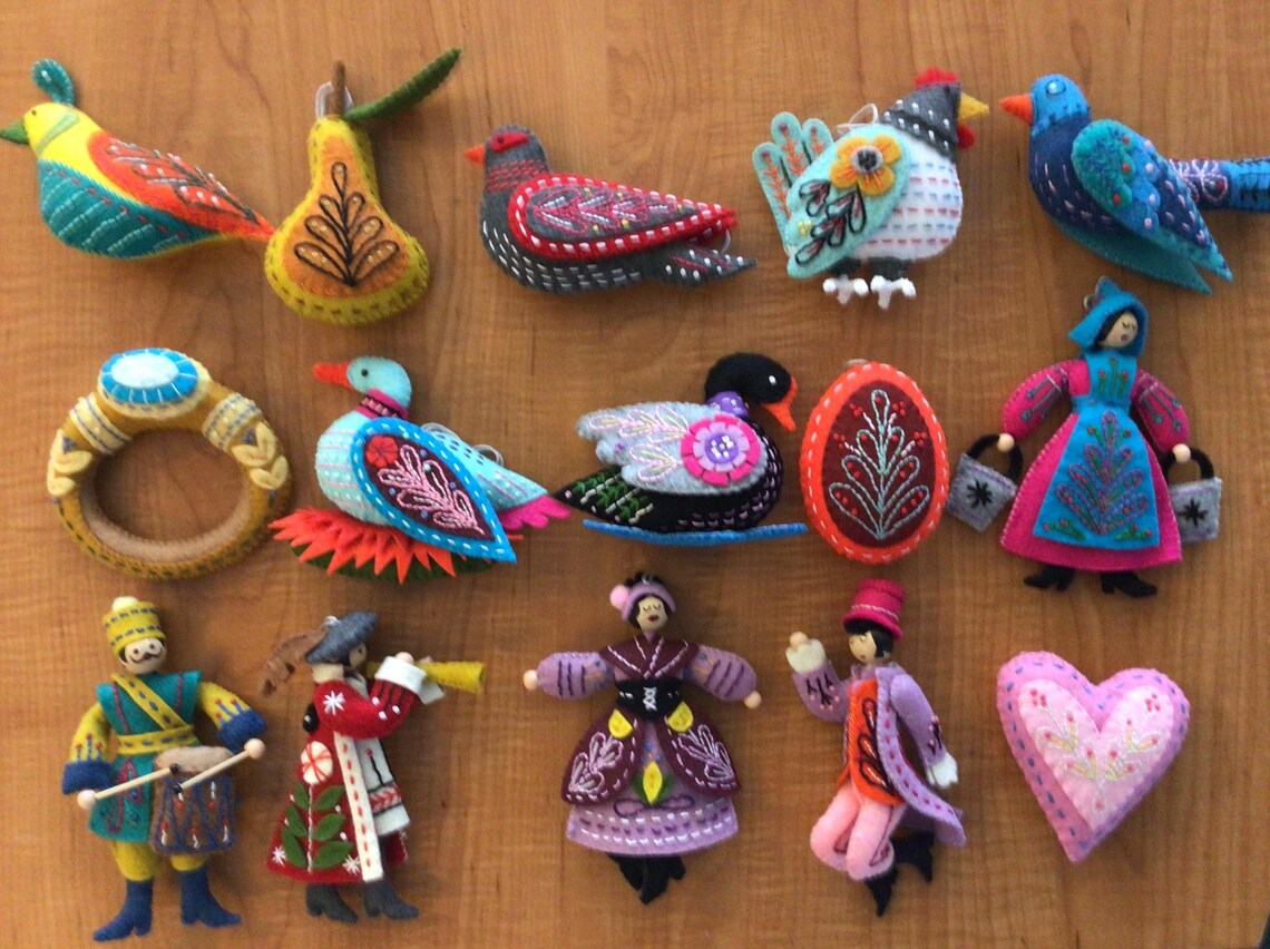 12 Days of Christmas Ornaments Complete Set ,pattern by Mmmcrafts - Etsy