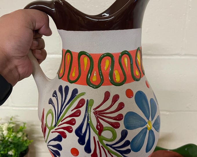Mexican Pitcher. Jarra De Barro.mexican Ceramic Jar. 4qt Mexican ...