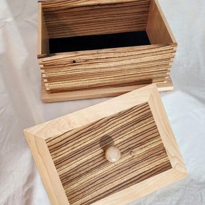 Zebrawood and Maple Trinkets/keepsake Box - Etsy