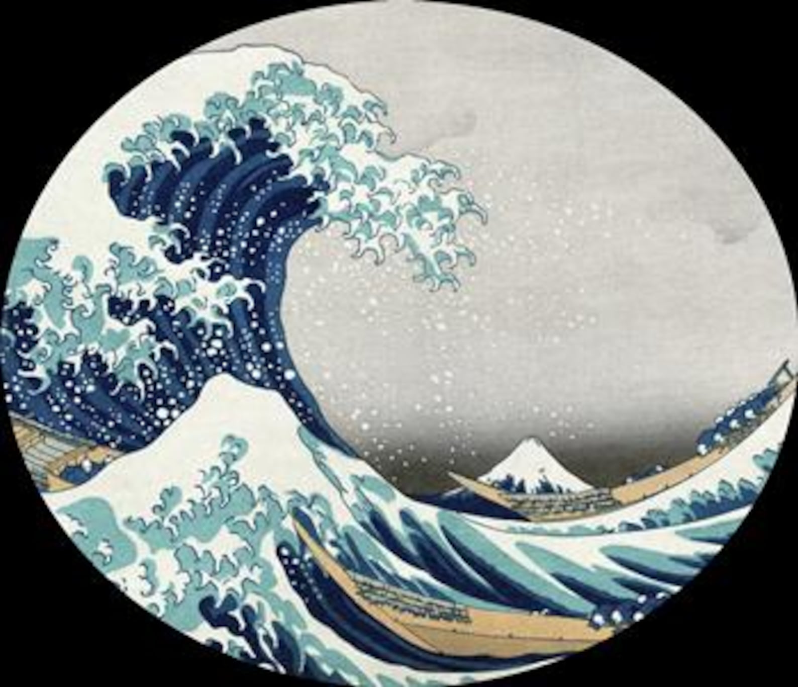 Hokusai "great Wave" Colorable as a Line Art Drawing - Print It, Frame ...