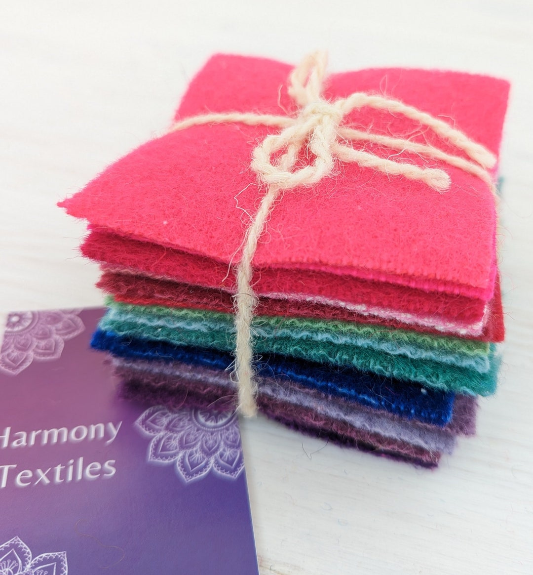 Wool Felt Pack, Country Garden Inspired Colours. 16 Multi Coloured ...