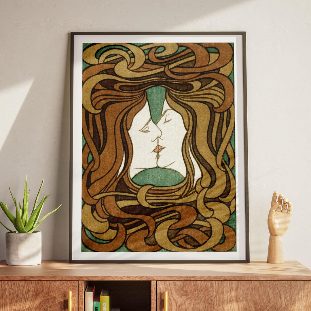 The Kiss Peter Behrens 1898 Iconic Art Nouveau Decorative Poster - Etsy