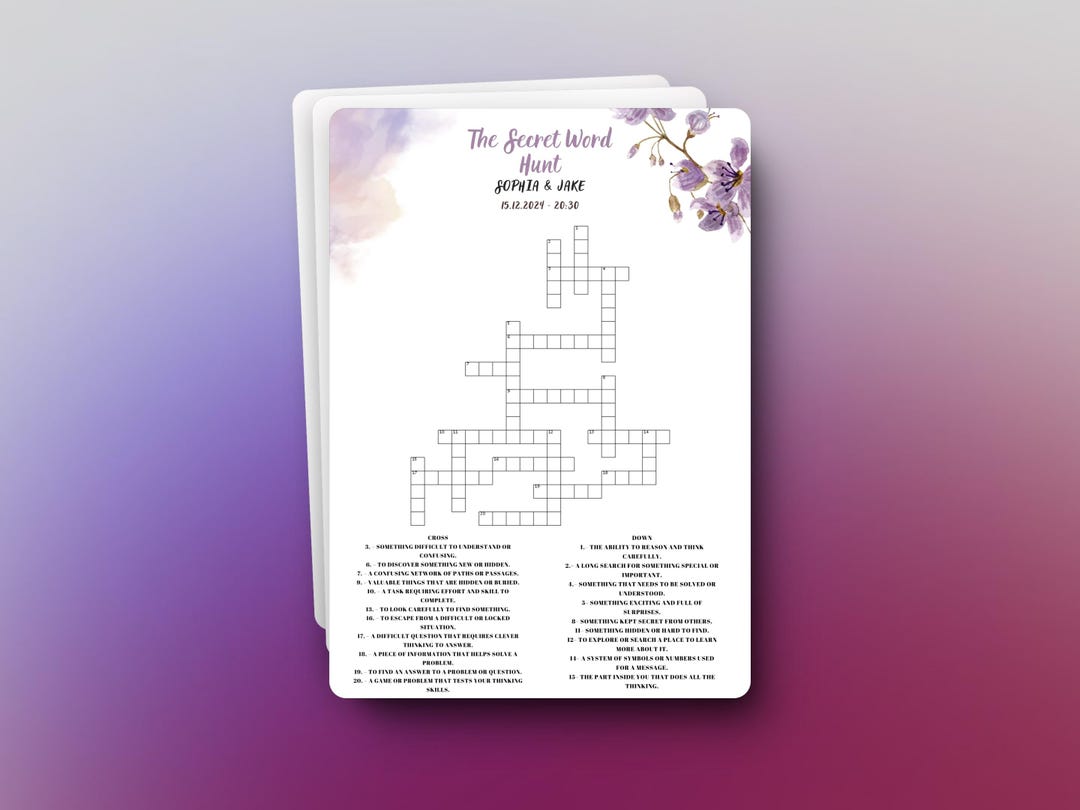 Personalized Crossword Puzzle Game - Perfect for Parties & Special ...