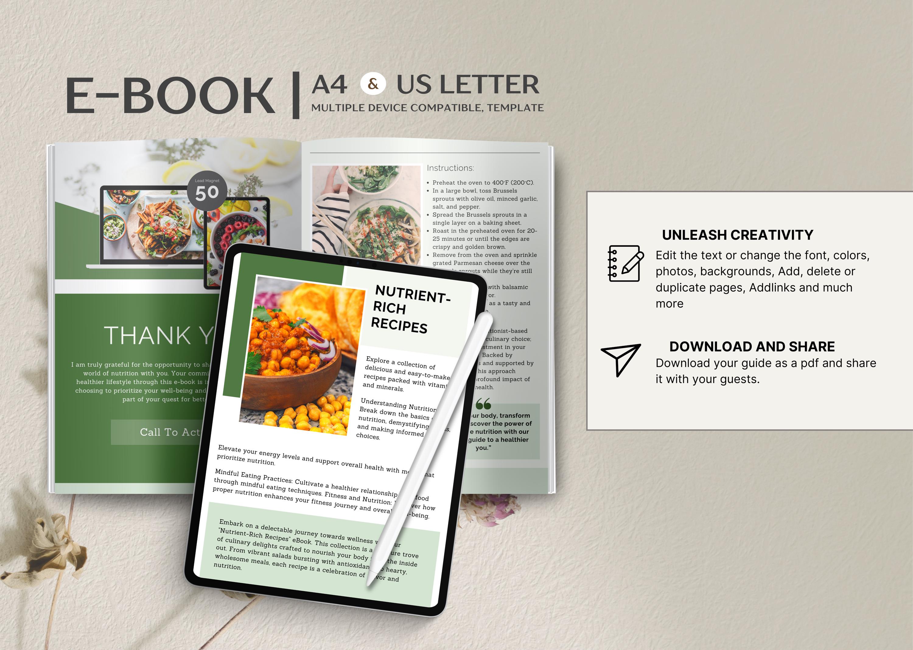 Nutrition Guide Canva Template, Meal Planning Ebook (digital Download ...