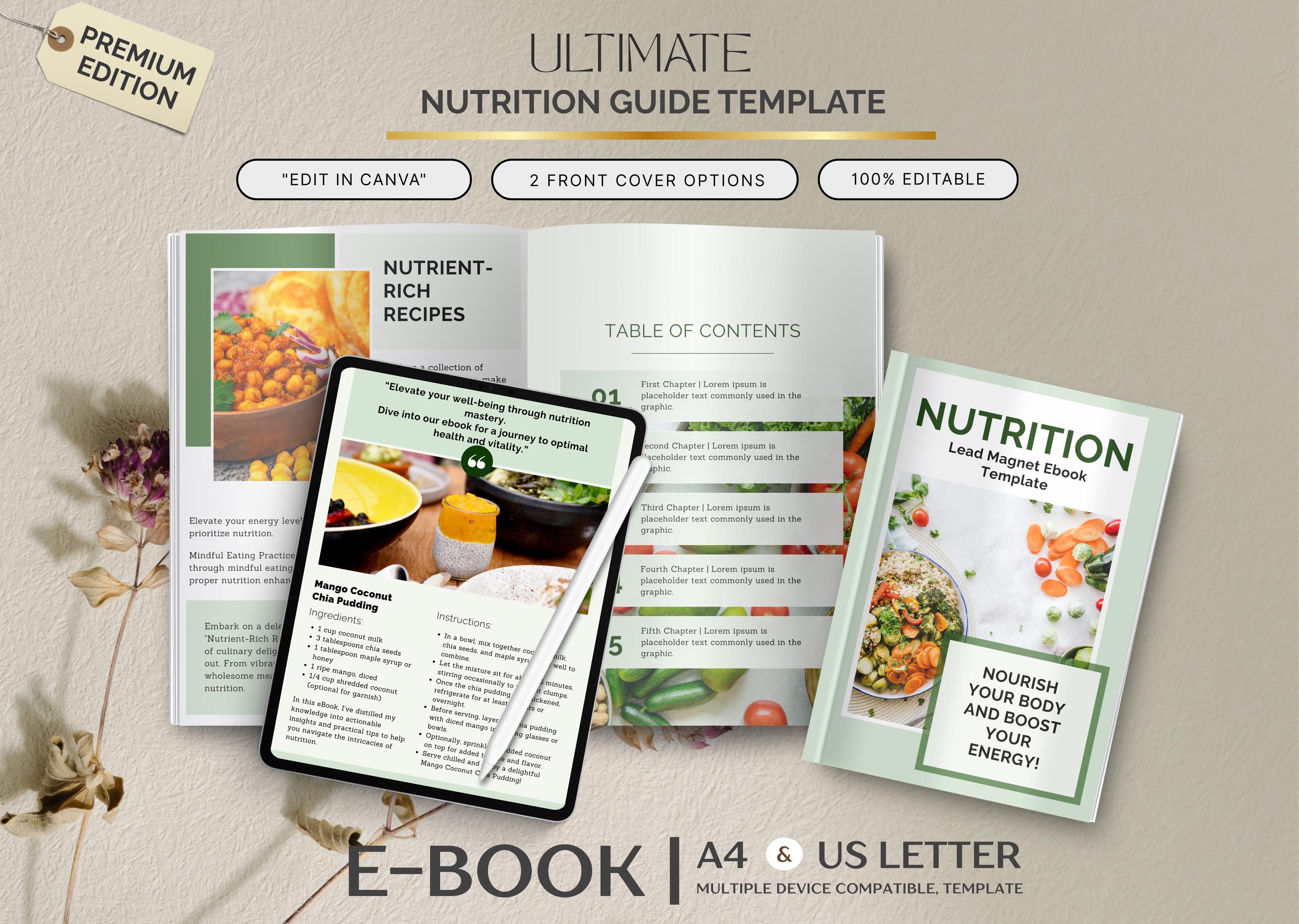 Nutrition Guide Canva Template, Meal Planning Ebook (digital Download ...