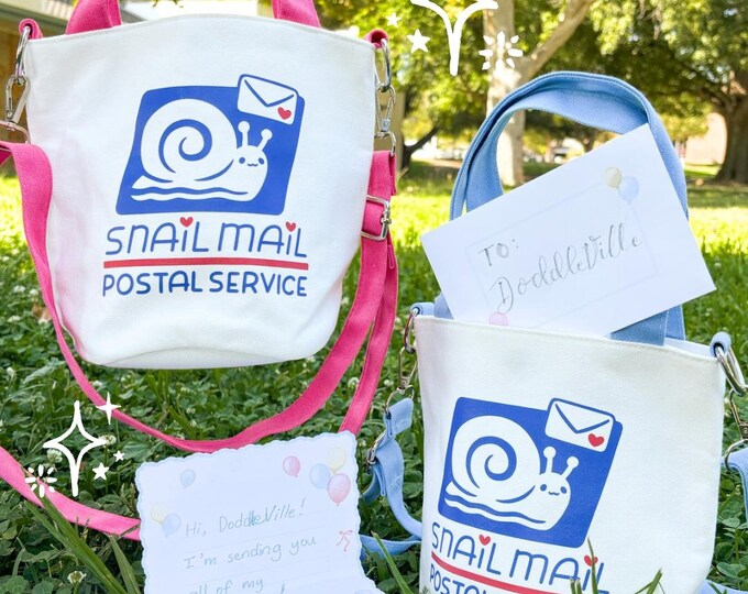 Snail Mail Crossbody Bag, Canvas Messenger Purse, Postal Service ...