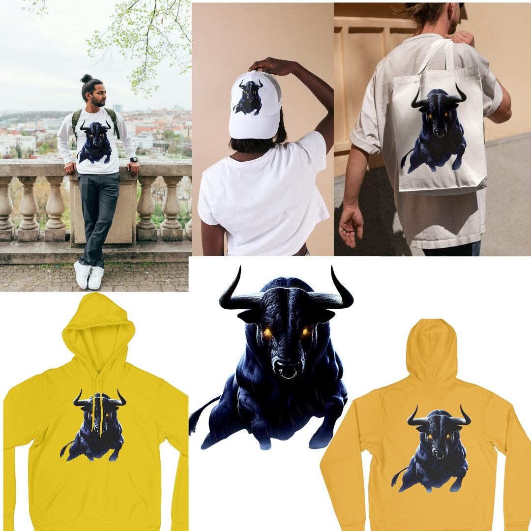Modern Digital Bull Design – Stylish and Unique Apparel Print - Etsy