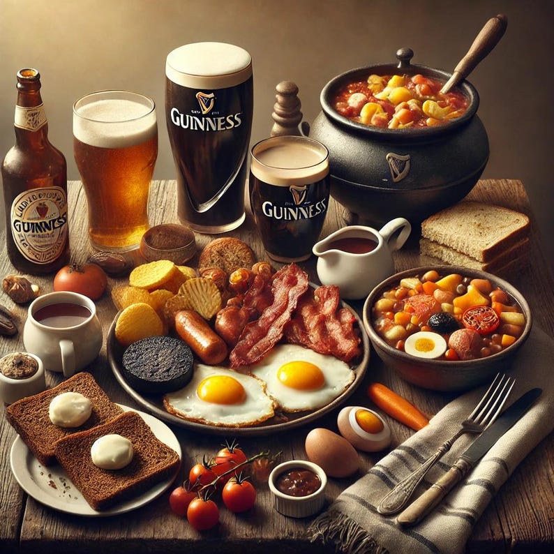 A Taste of Ireland: Traditional Irish Food & Drink Print - Etsy