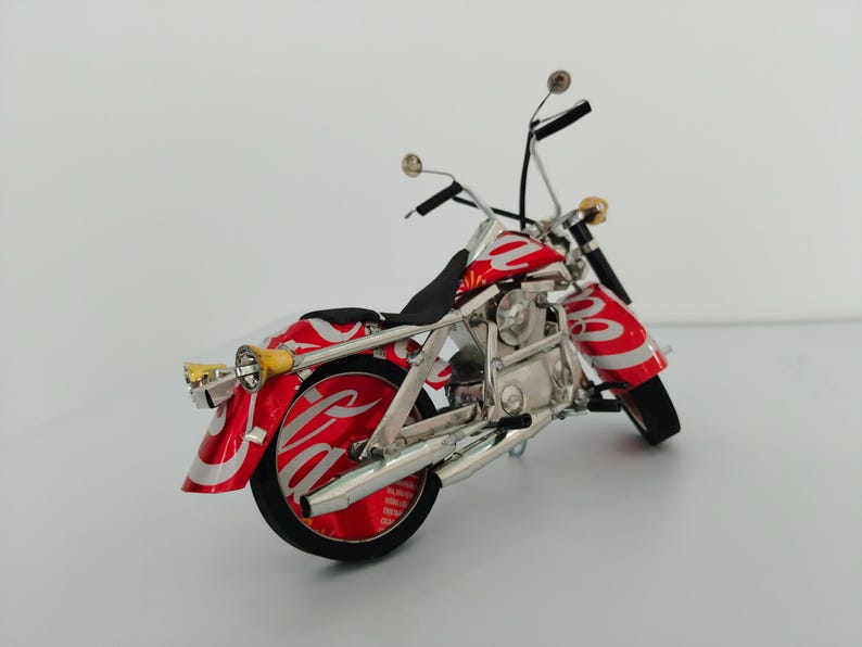 Coca-cola Harley Davidson Chopper Model - Handmade From Recycled Soda ...