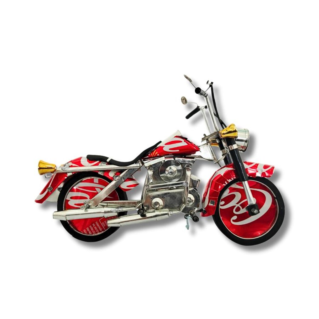 Coca-cola Harley Davidson Chopper Model - Handmade From Recycled Soda ...