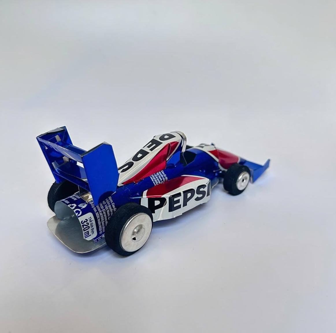 Handcrafted Recycled Tin Can Race Car Model Handcrafted Metal F1 ...