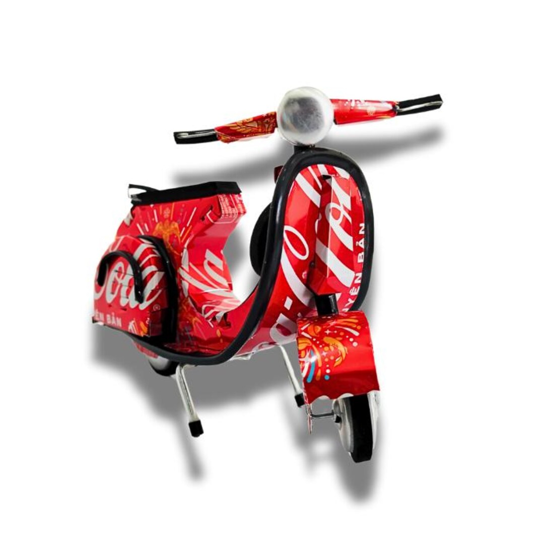 Handcrafted Recycled Coke Can Vespa Scooter – Eco-friendly Gift ...