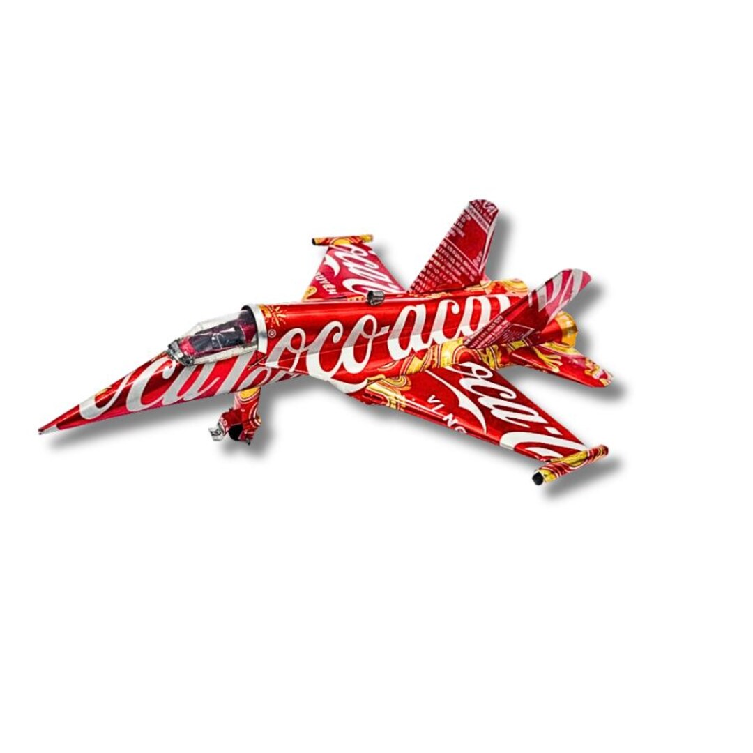 Global Shiping - Recycled Tin Can Airplane Model – Handmade Fighter Jet ...