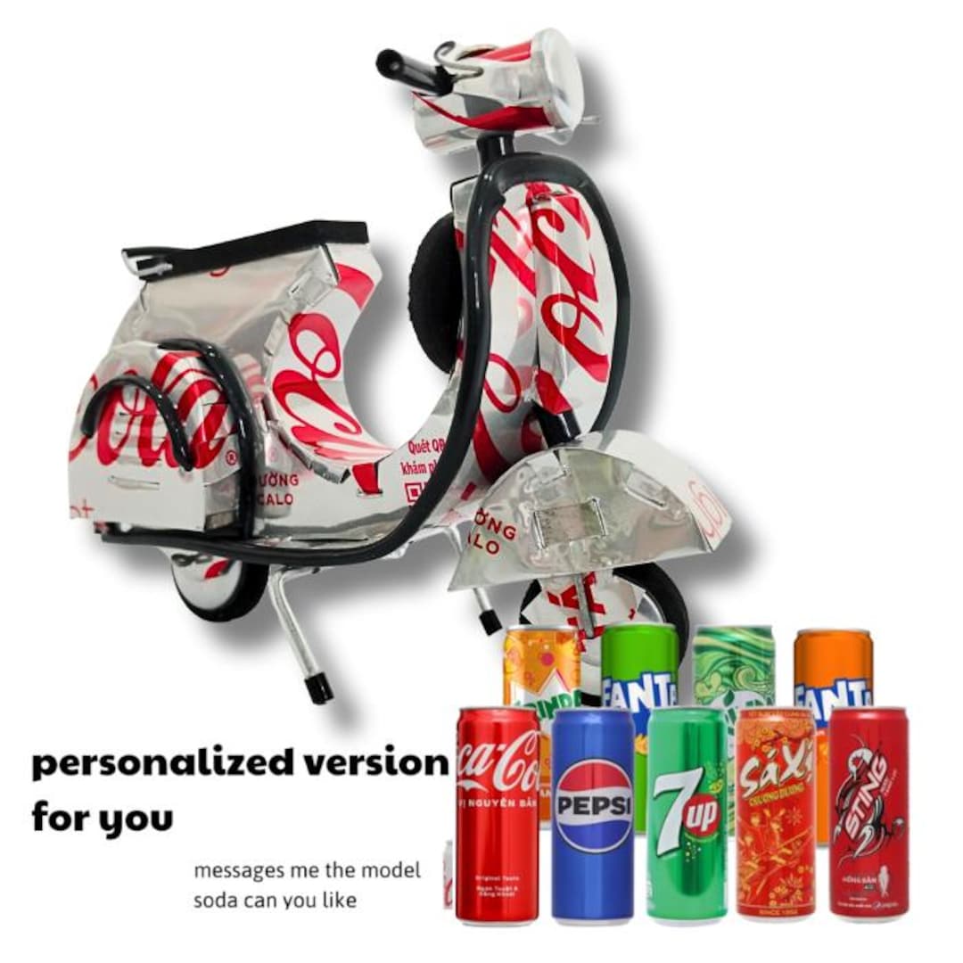 Recycled Coke Can Vespa Scooter: Handcrafted Eco-friendly Model - Etsy