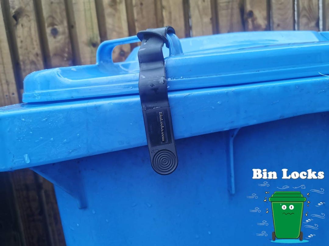 Wheelie Bin Lid Lock: Rubber Strap Clip for 240ltr Open Handle Bin - Etsy