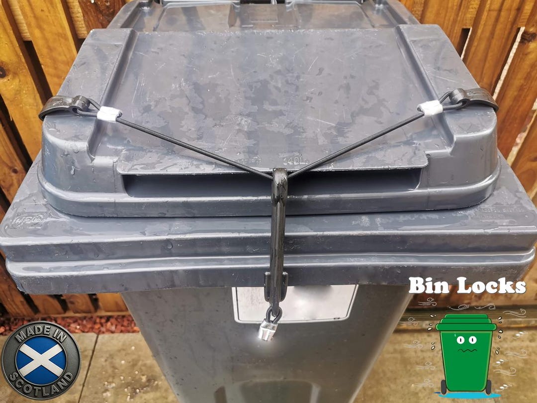 Wheelie Bin Lid Lock/strap: Black/blue Lobster Clip for 140ltr Closed ...