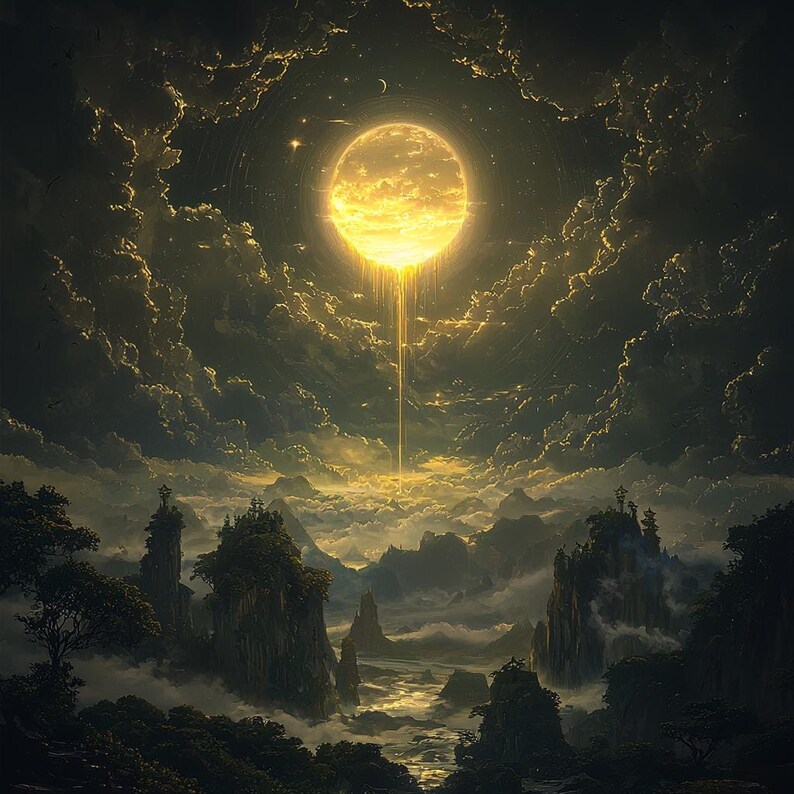 24 Enchanted Cosmic Horizon Clipart, Celestial Sun and Moon Digital Art ...