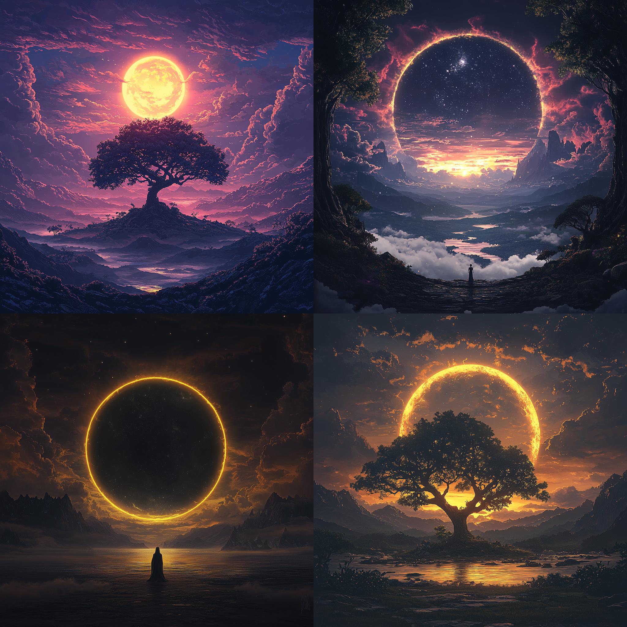 24 Enchanted Cosmic Horizon Clipart, Celestial Sun and Moon Digital Art ...