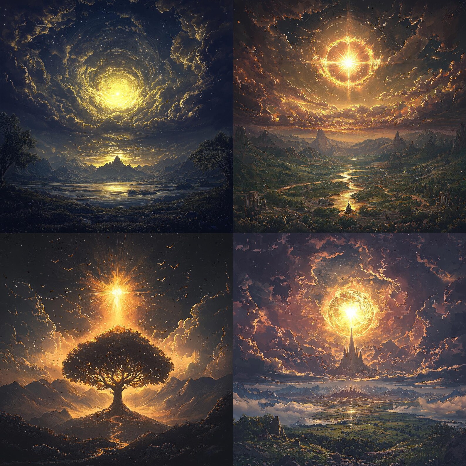 24 Enchanted Cosmic Horizon Clipart, Celestial Sun and Moon Digital Art ...