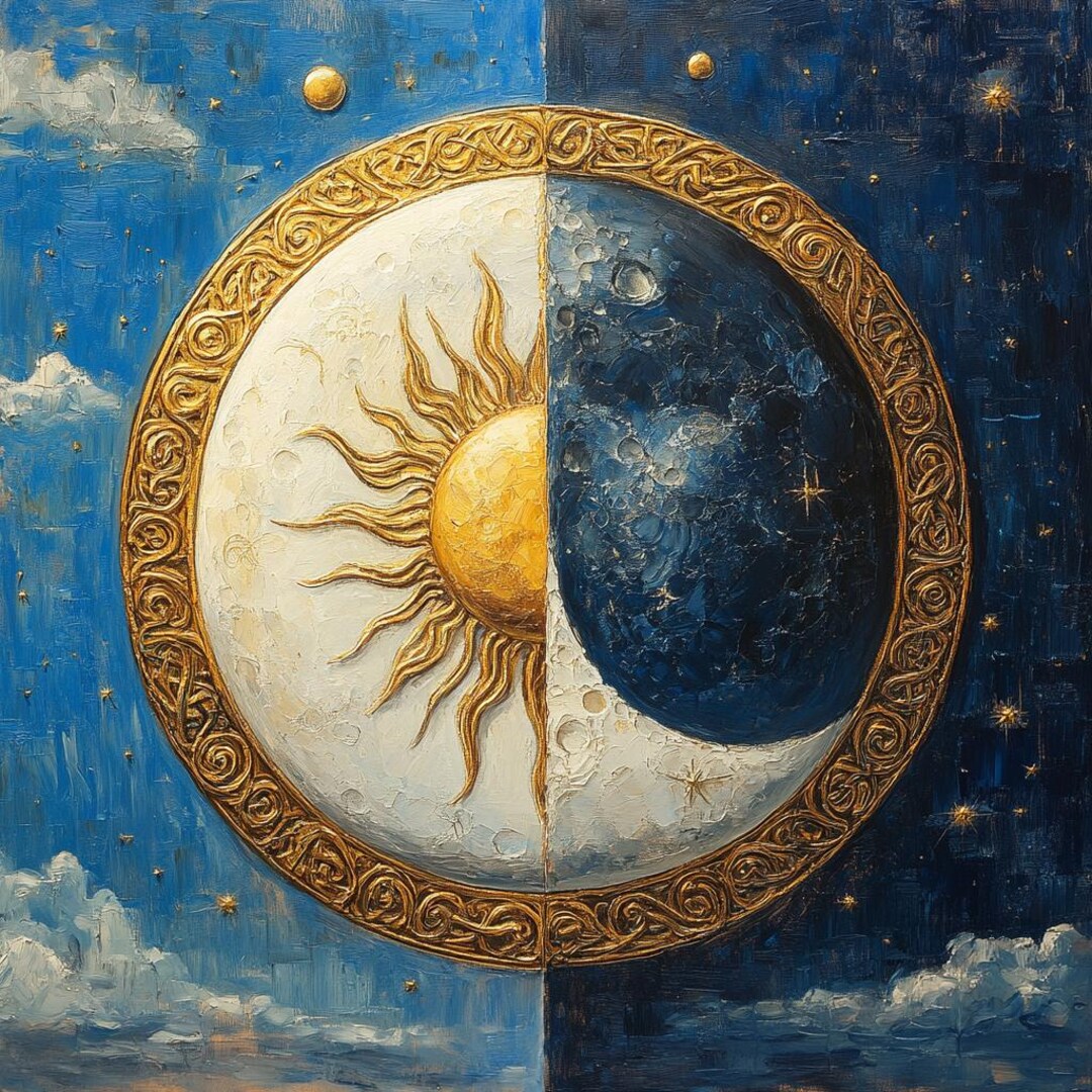 24 Sun and Moon Clipart, Celestial Faces Illustration, Day and Night Art, Sun and Moon Digital ...