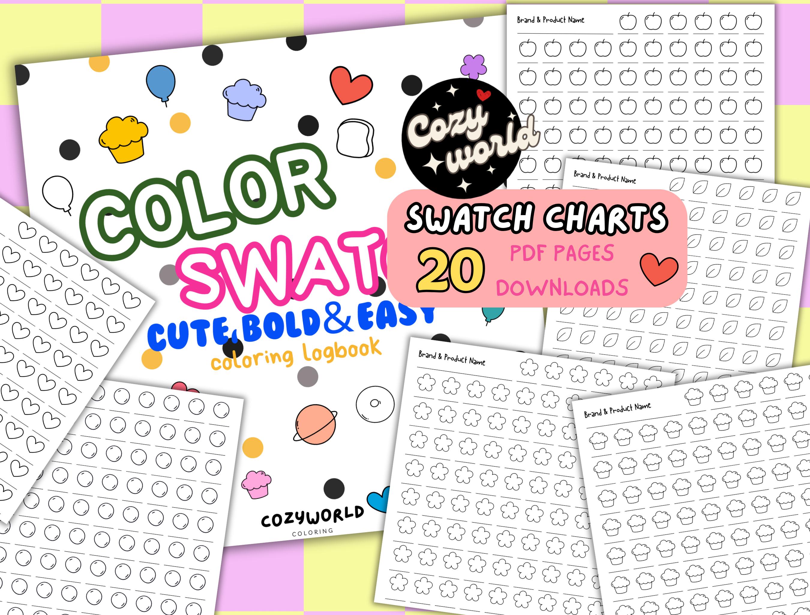 Blank Color Swatch Charts Printable Instant Download Palette Sheets ...