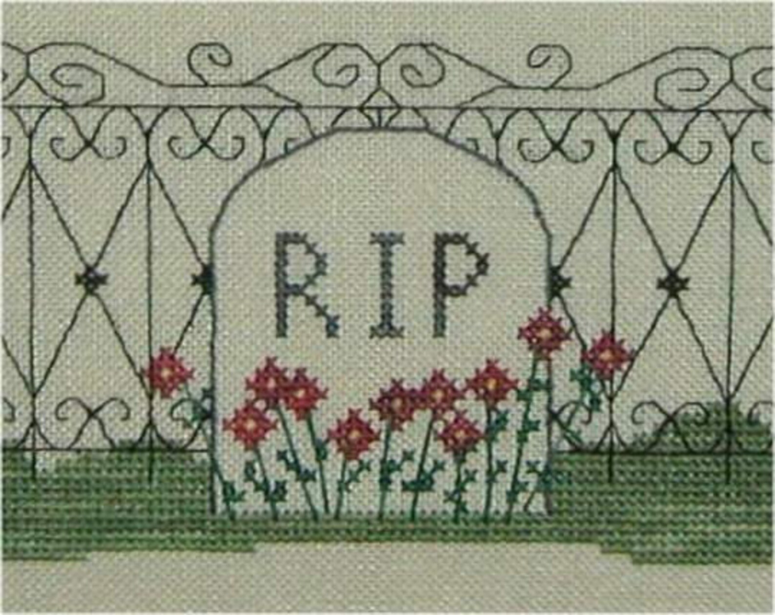 RIP Tombstone Paper Cross Stitch Pattern - Etsy