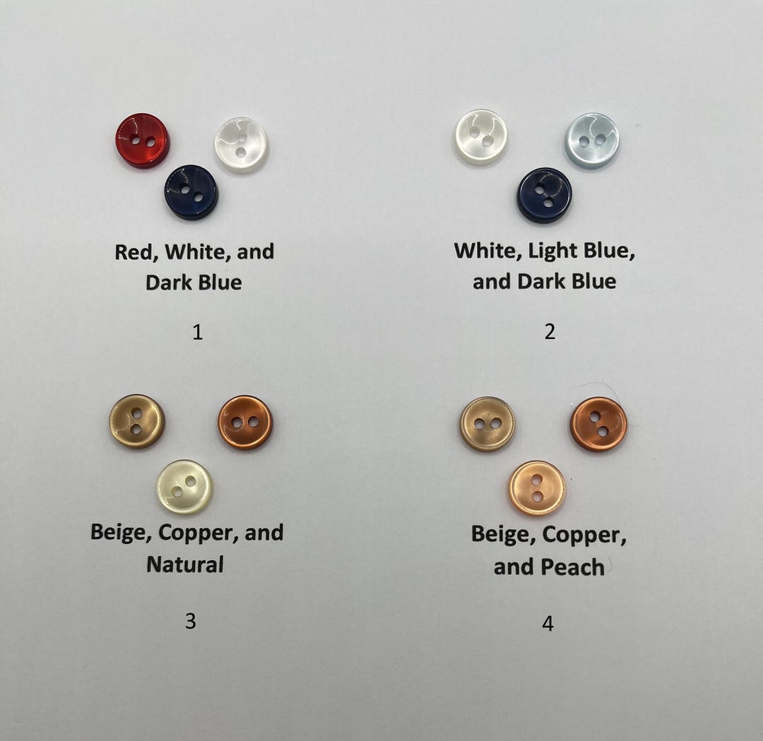 Button Color Combinations - New 2-hole Pearl Finish 7/16" Buttons ...