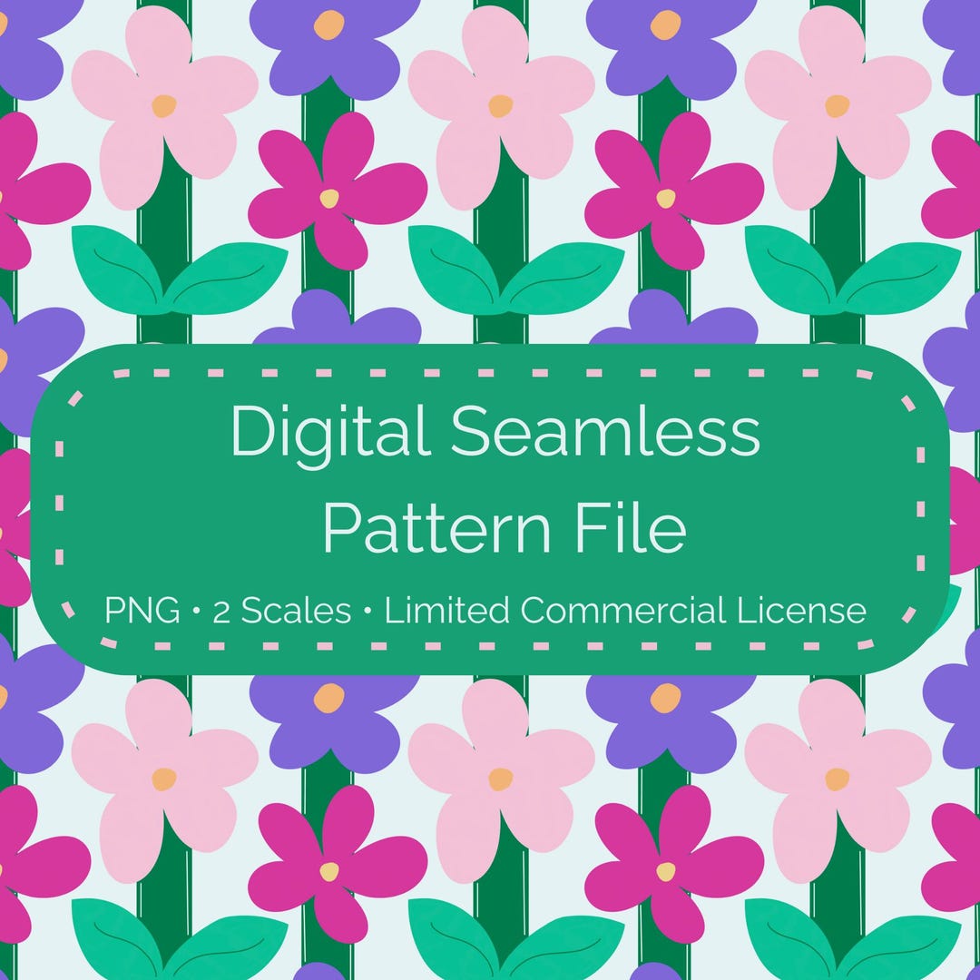 Spring Floral Seamless File PNG Flower Pattern Stripes Digital Paper ...