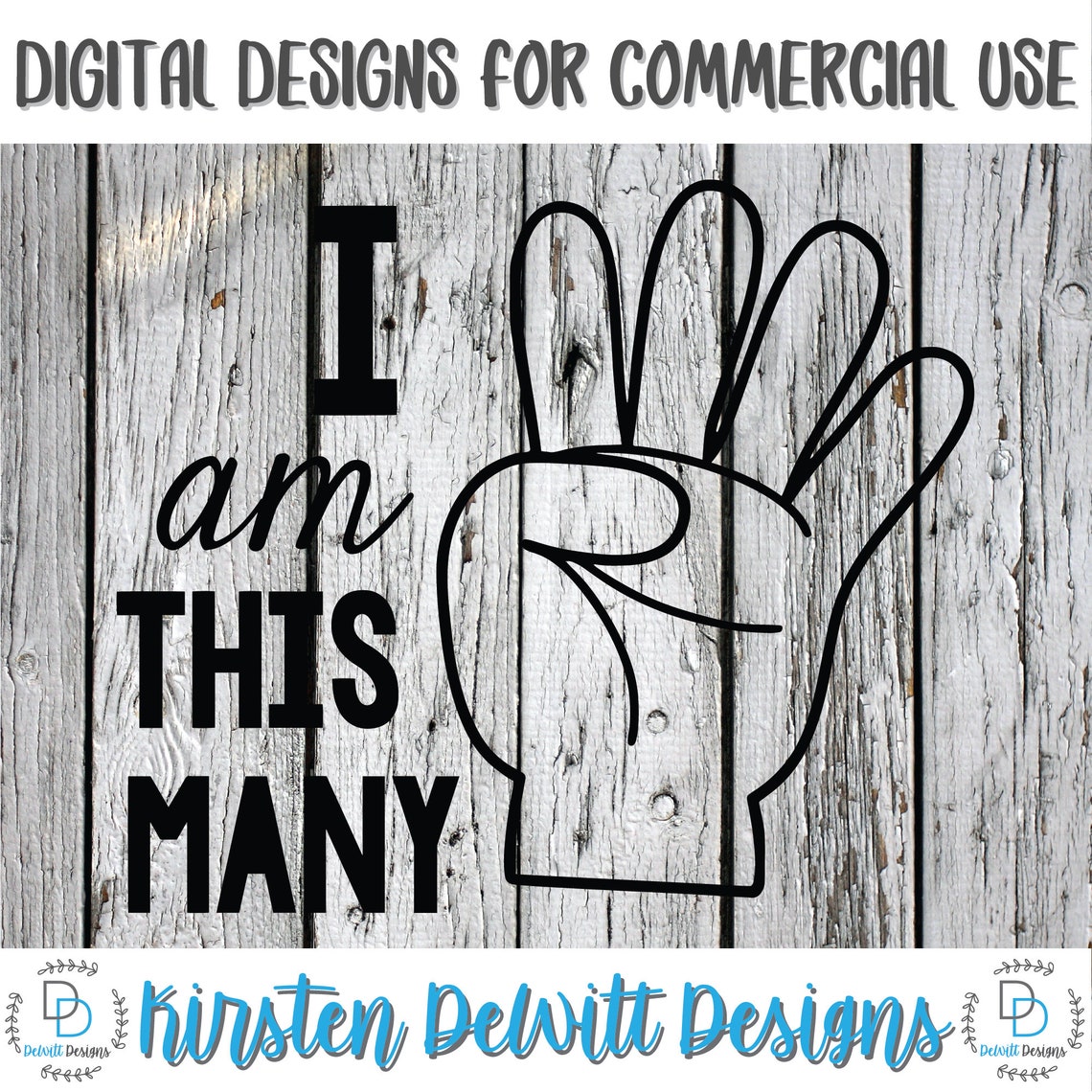 SVG PNG Studio3 Cut File I Am This Many Four Silhouette - Etsy