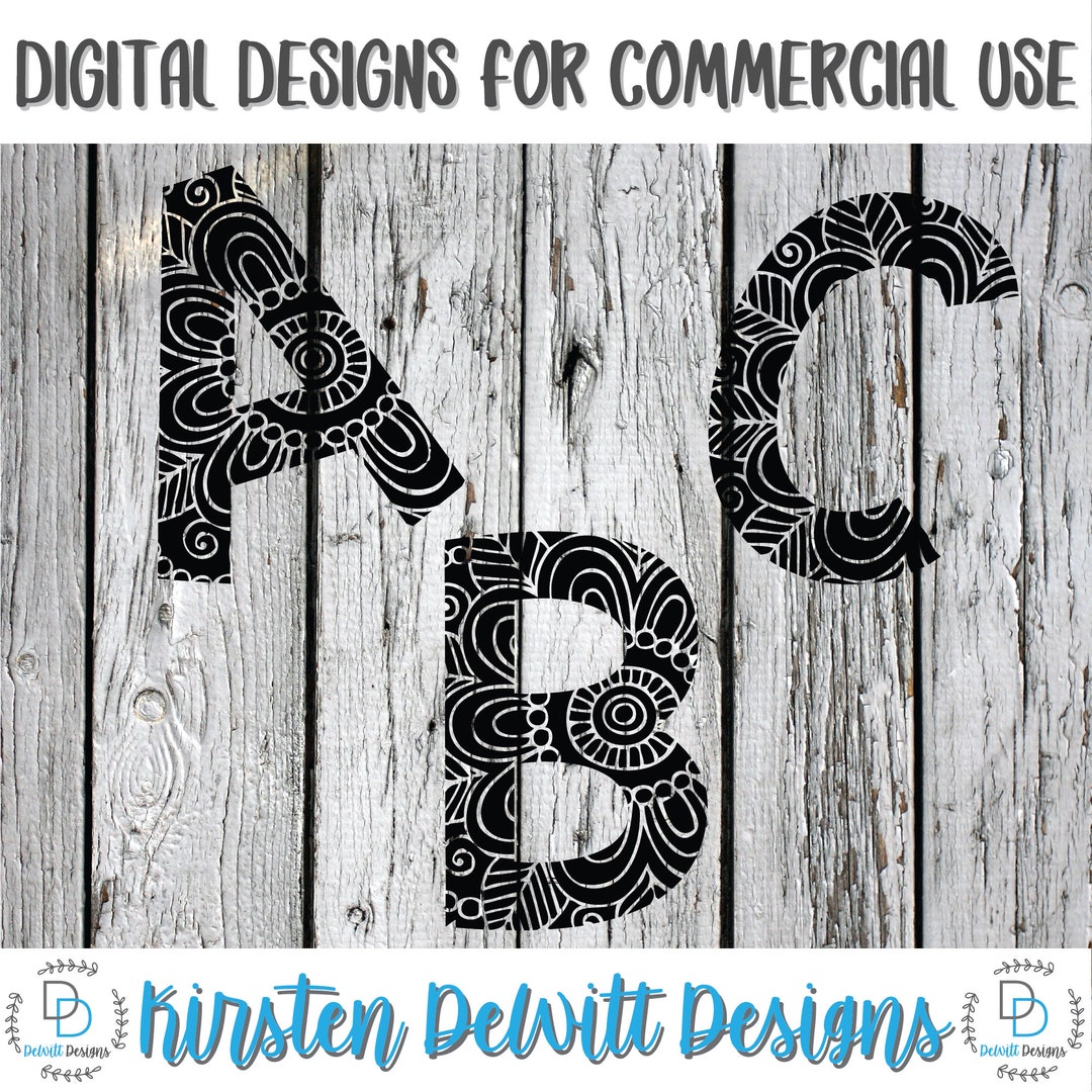 SVG, PNG, DXF Cut File, Mandala Letters, Silhouette Cut File, Cricut ...