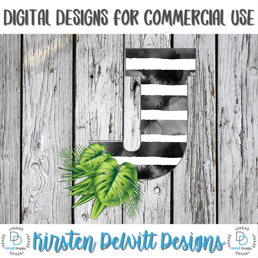 Monogram Png Digital Download, J Png, Tropical PNG, Monstera Png File ...