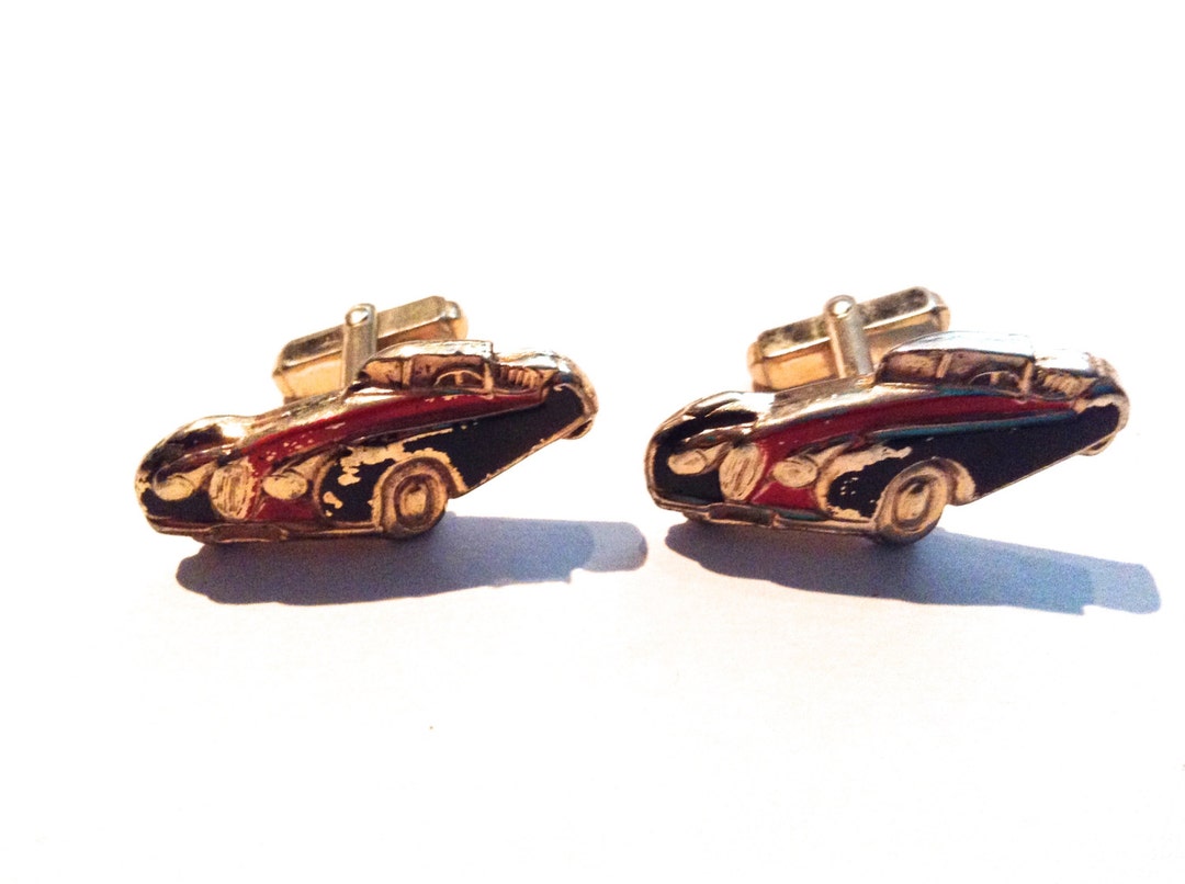Jaguar XK Cufflinks. Vintage 1950 1960 Anson Cuff Links. Enameled. Mid ...