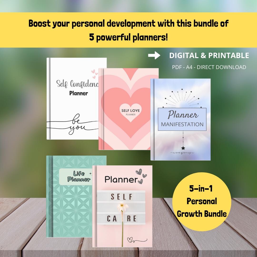 Personal Development Planner Bundle 5 Planners 234 Pages Digital ...