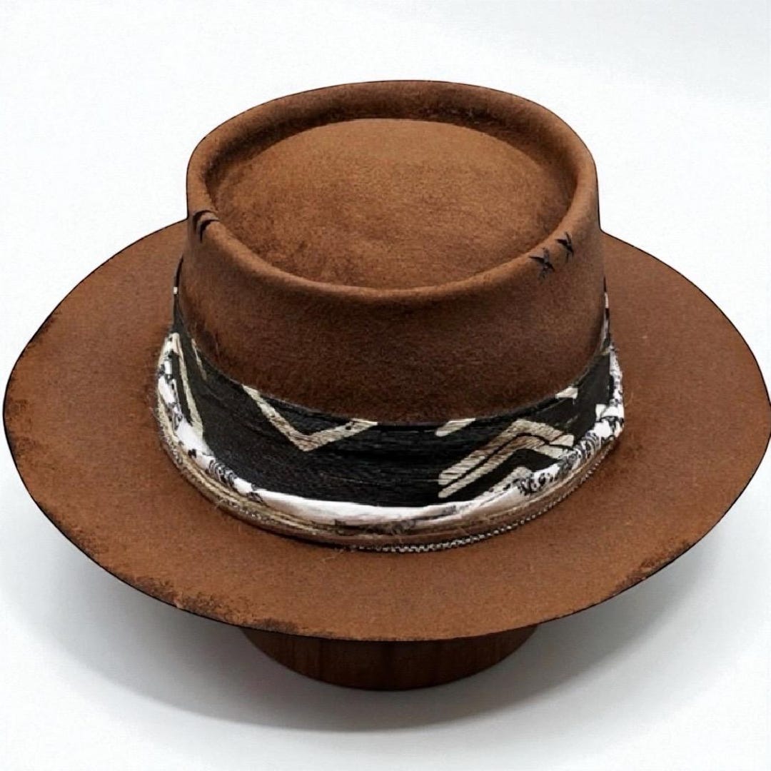 Fedora Custom Hat – Brown Felt Hat – Vintage Round Crown Fedora | Sun ...